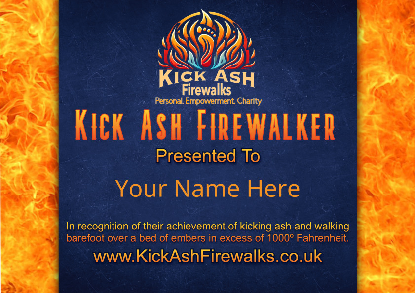 Kick Ash Firewalker Certificate